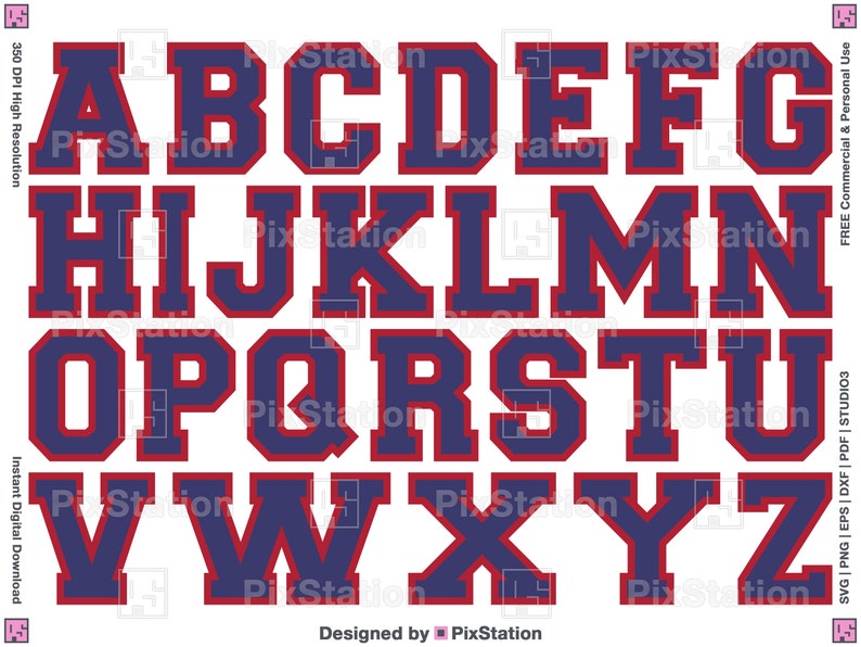 Varsity Alphabet SVG: Layered Letters & Numbers (cut Files) - Etsy