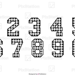 Buffalo Plaid Alphabet SVG: Varsity Letters & Numbers (digital Download ...