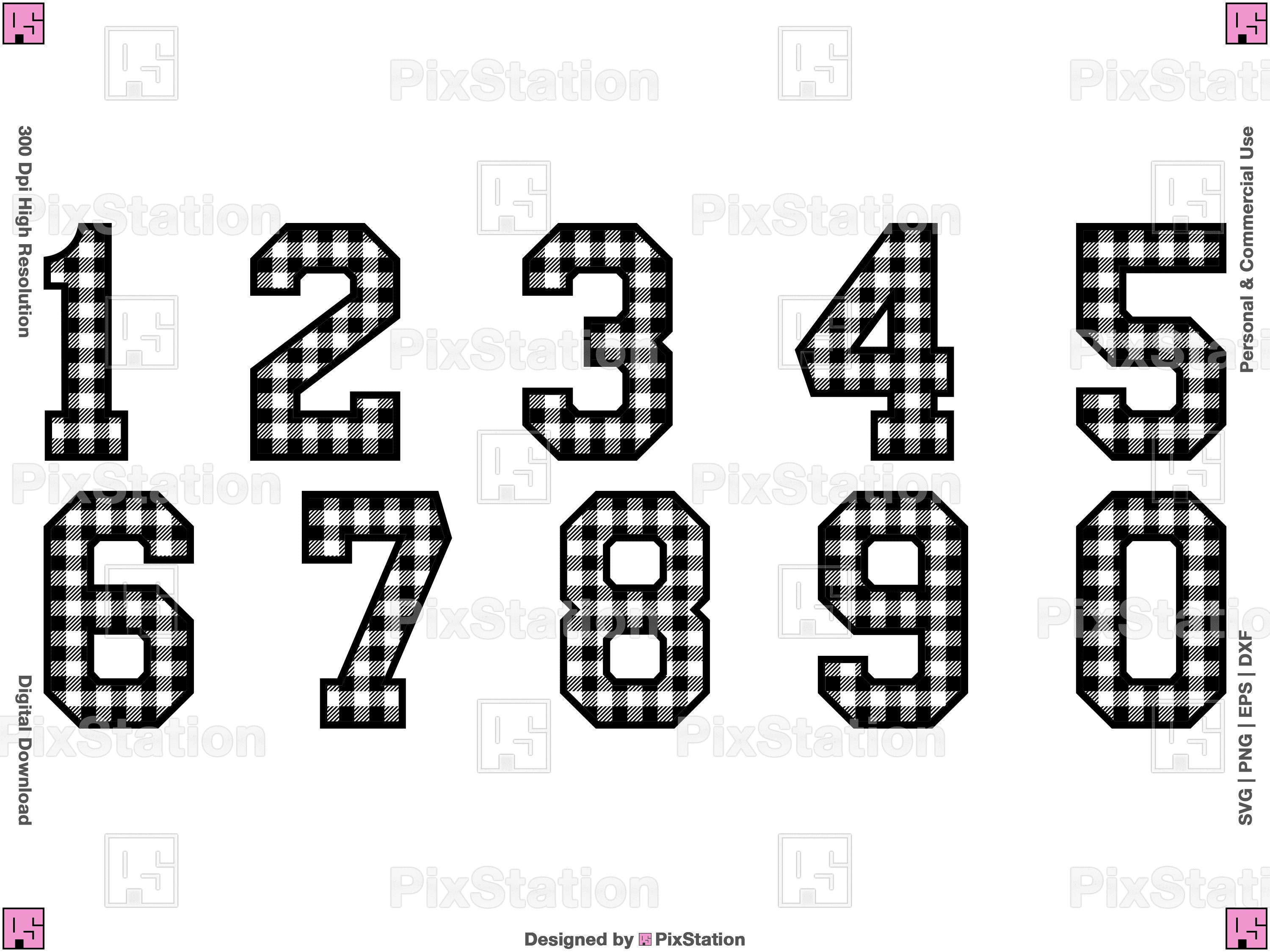 Buffalo Plaid Alphabet SVG: Varsity Letters & Numbers (digital Download ...