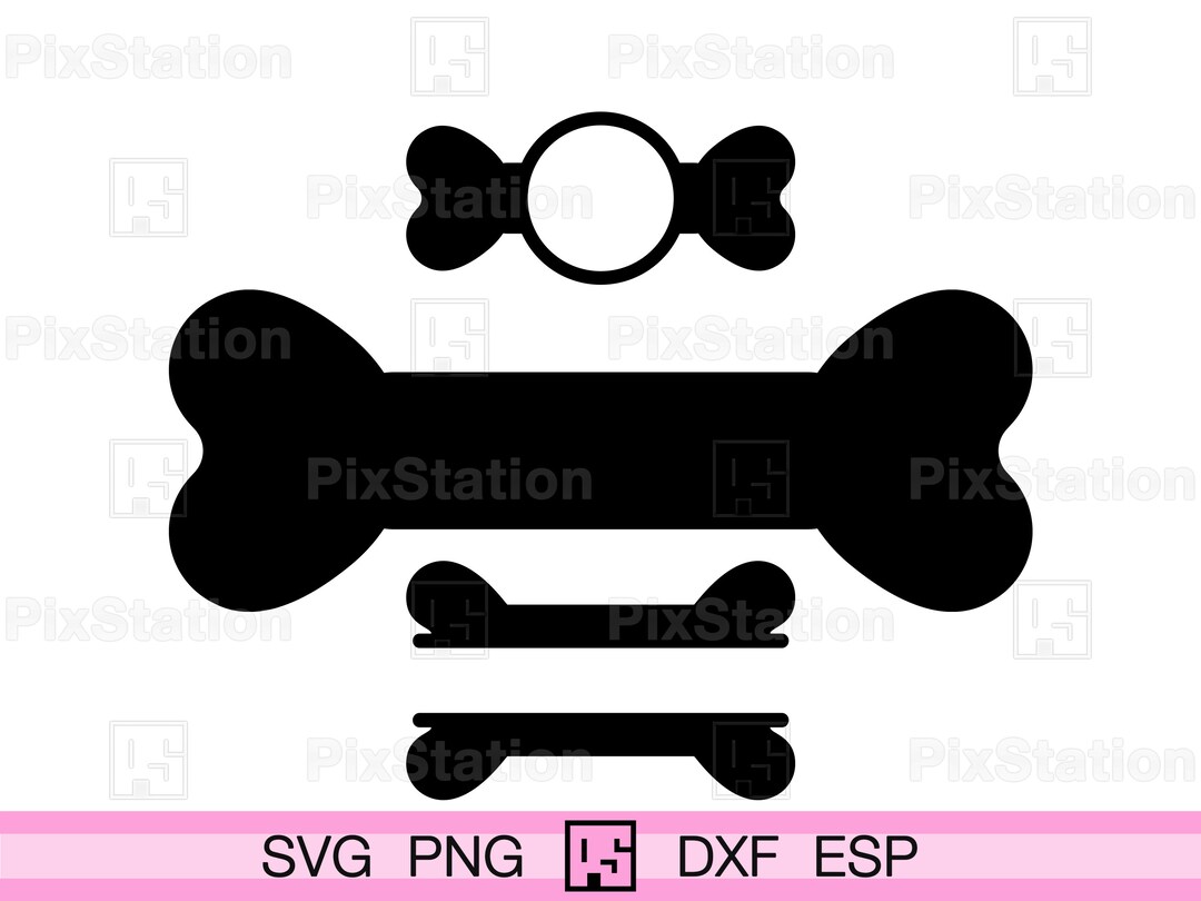 Dog Bone Monogram SVG: Split Circle Bowl Vector (digital Files) - Etsy