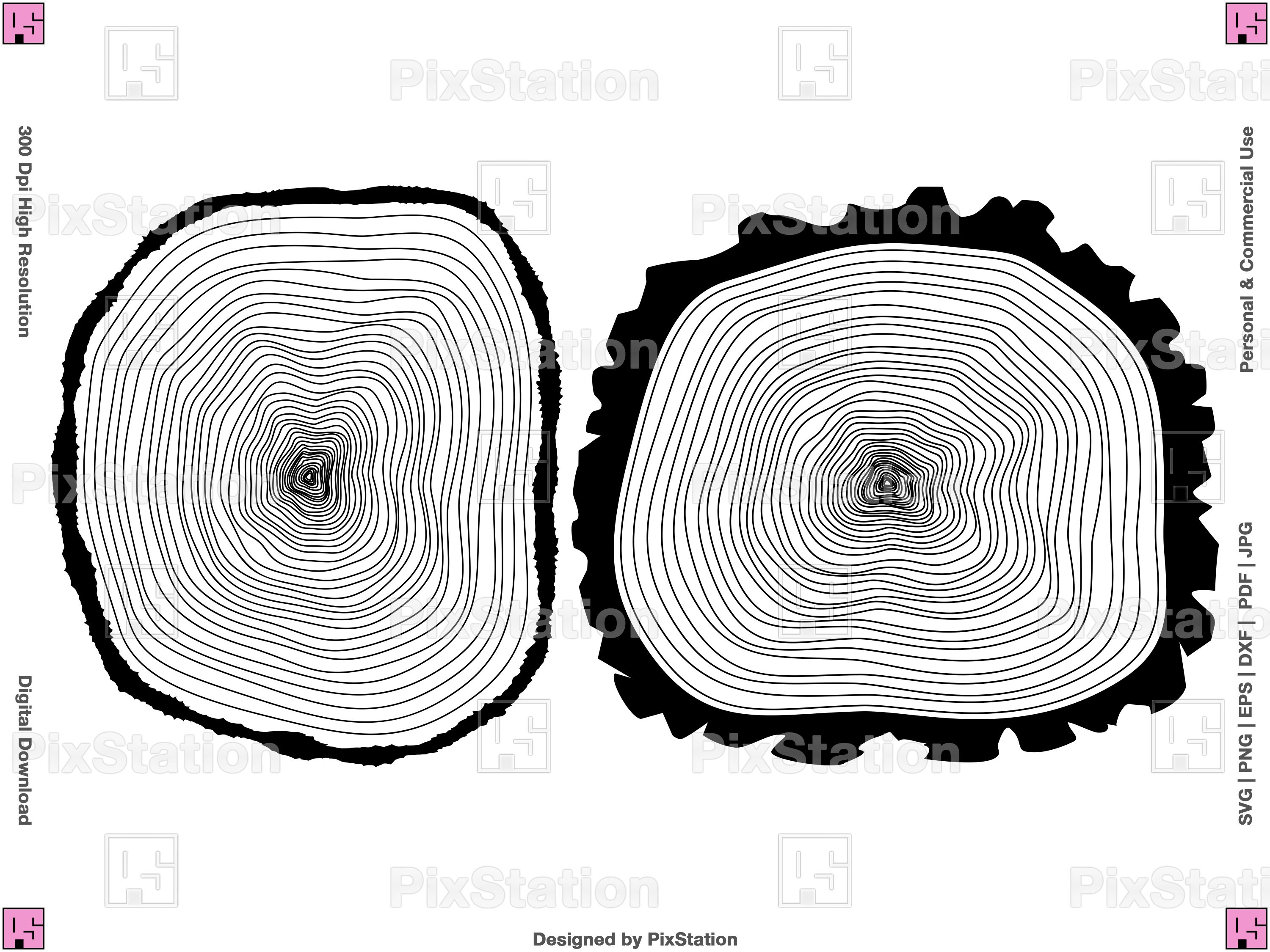 Tree Rings Svg Tree Stump Wood Log Lumberjack Svg Esp Dxf - Etsy