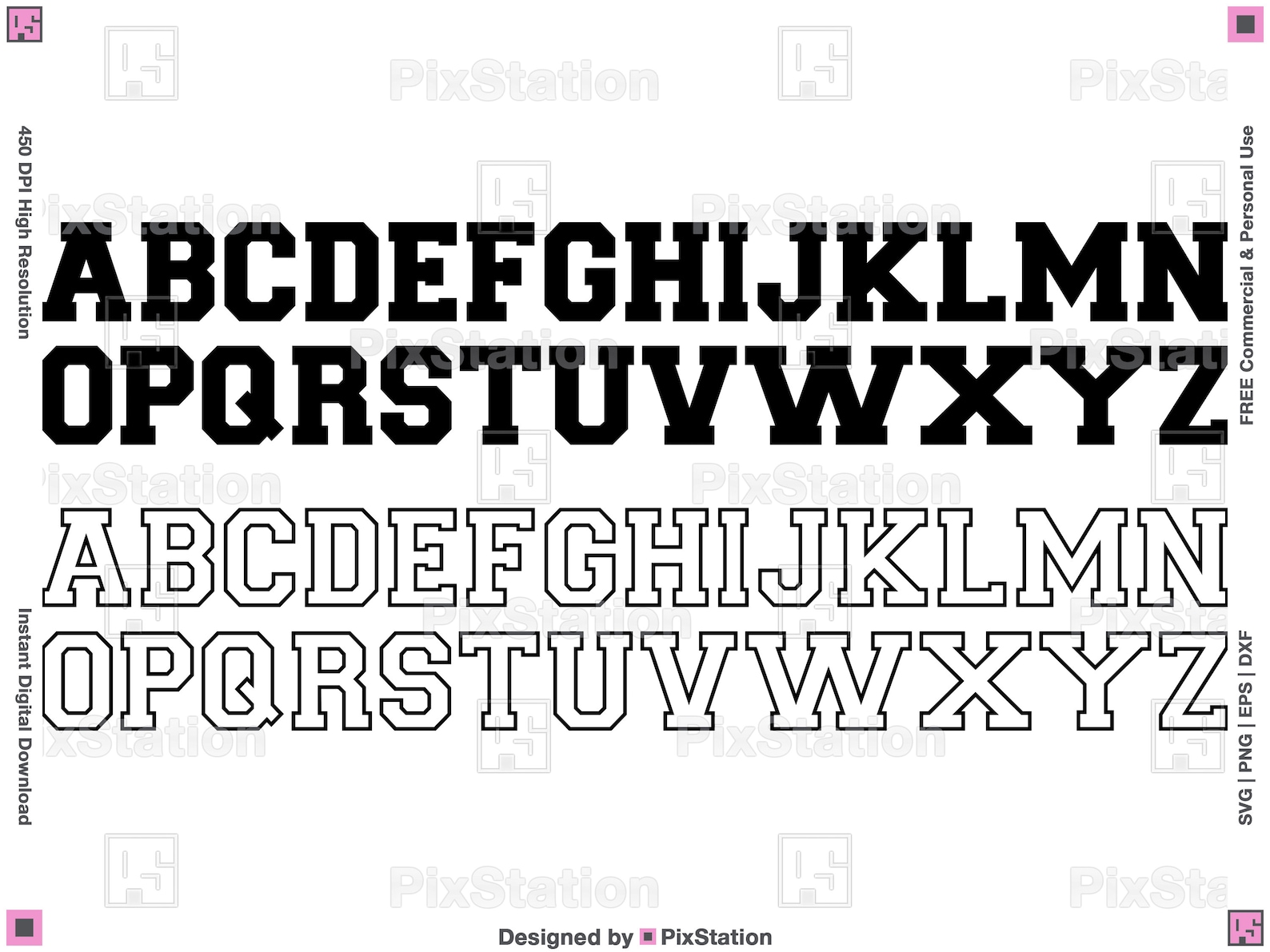 Two Sports College Fonts Svg Bundle Outline Varsity Font - Etsy