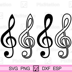 Treble Clefs Svg Bundle, G Clef Svg, Treble Svg, Vector Music Symbol ...
