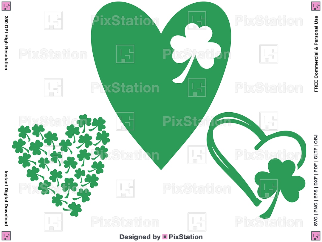 Clover Heart SVG: St Patrick's Day Shamrock Cut Files (digital Download ...