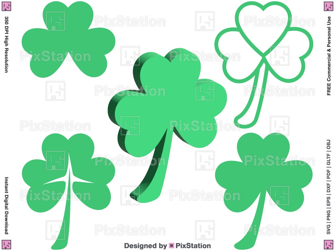 St Patrick Day Clover Svg Bundle 3D Clover Leaf Svg Patrick - Etsy