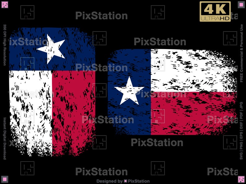 Two Distressed Texas Flags Svg Dxf Png Texas Flag Svg 4th of - Etsy