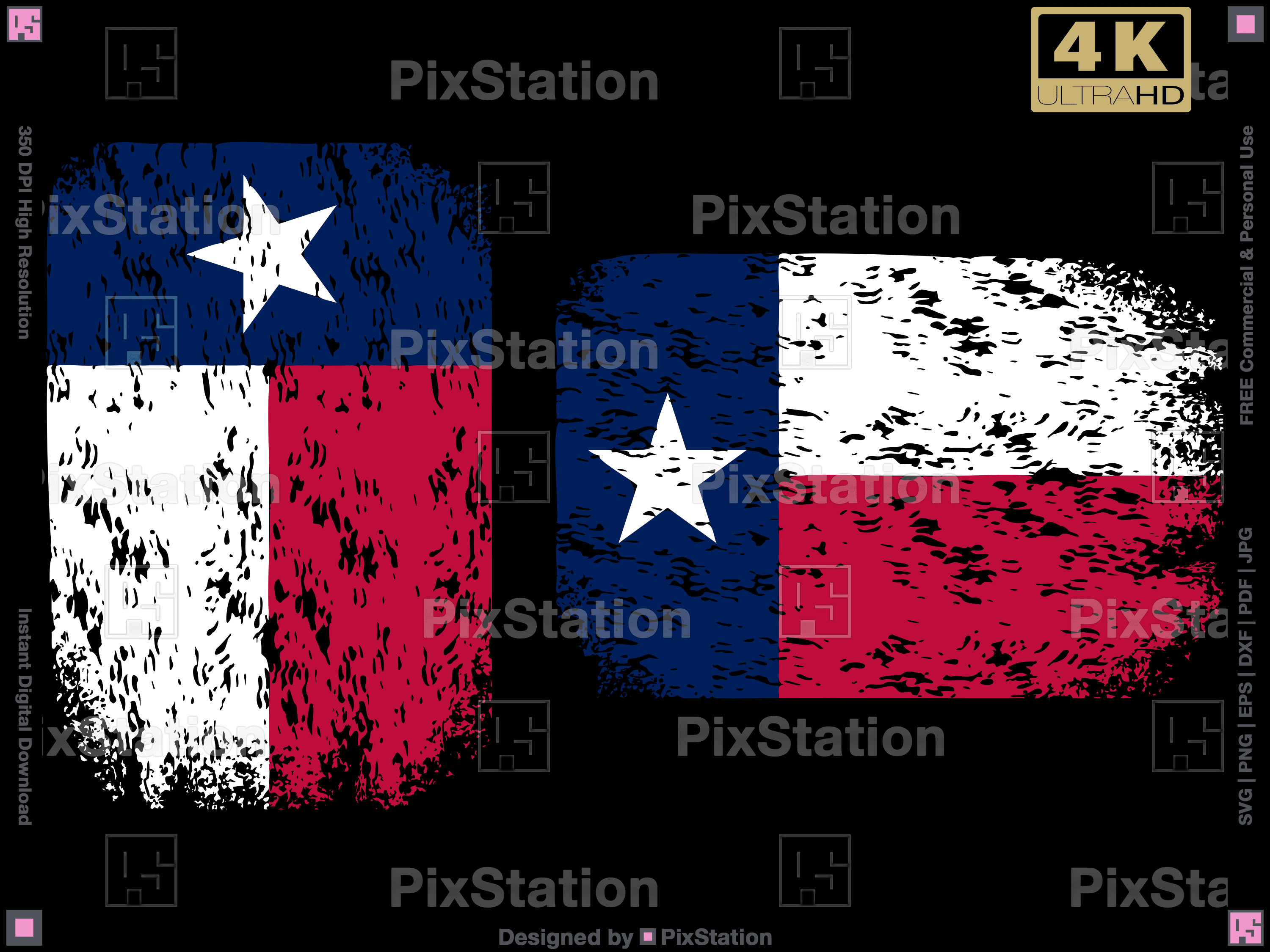 Two Distressed Texas Flags Svg Dxf Png Texas Flag Svg 4th of - Etsy