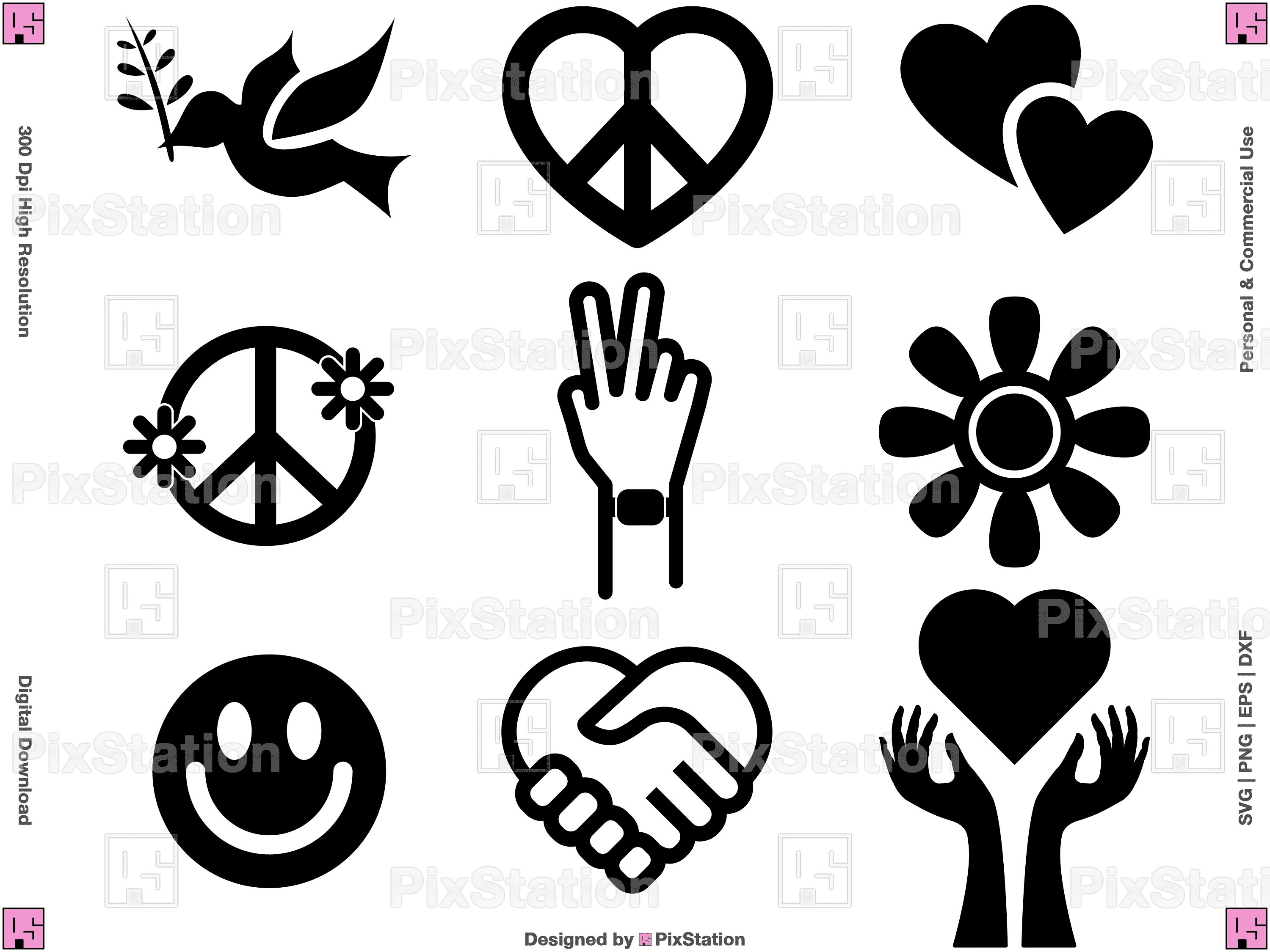 Peace Sign Svg Peace Dove Svg Peace Hand Svg Hippie Svg Etsy