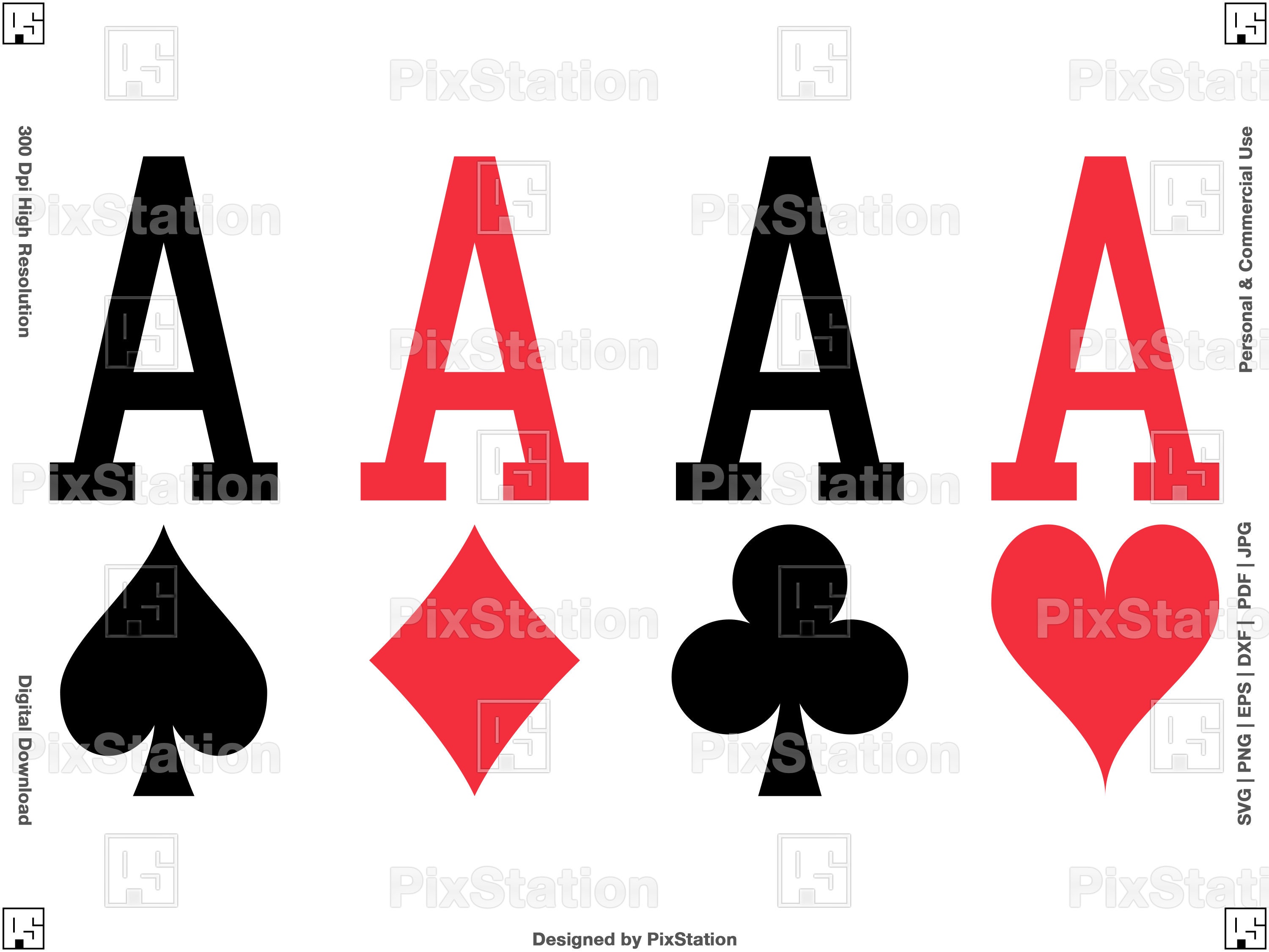 Card Suits Svg Playing Card Suits Clip Art Vector Esp Dxf | Etsy Australia
