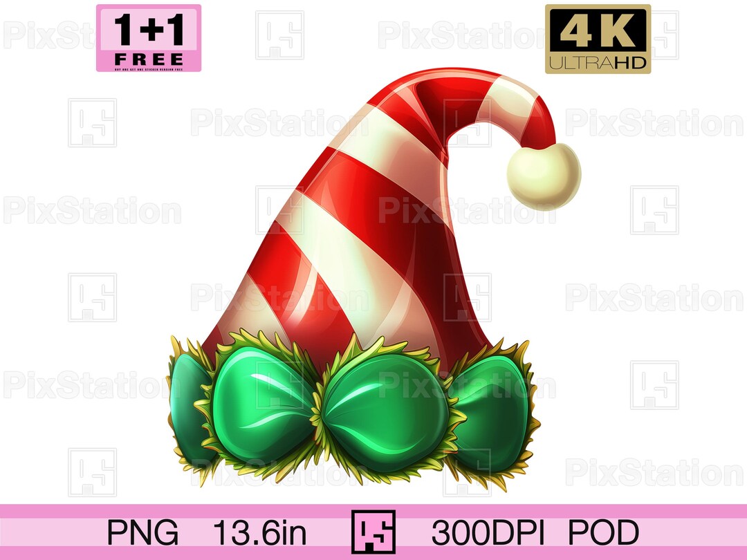 New Year Elf Hat Png, Christmas Party Outfit Santa Hat Overlays, Xmas ...