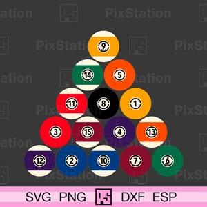 Pool Balls Svg Bundle, Pool Balls Svg, Billiard Balls Clipart Png ...