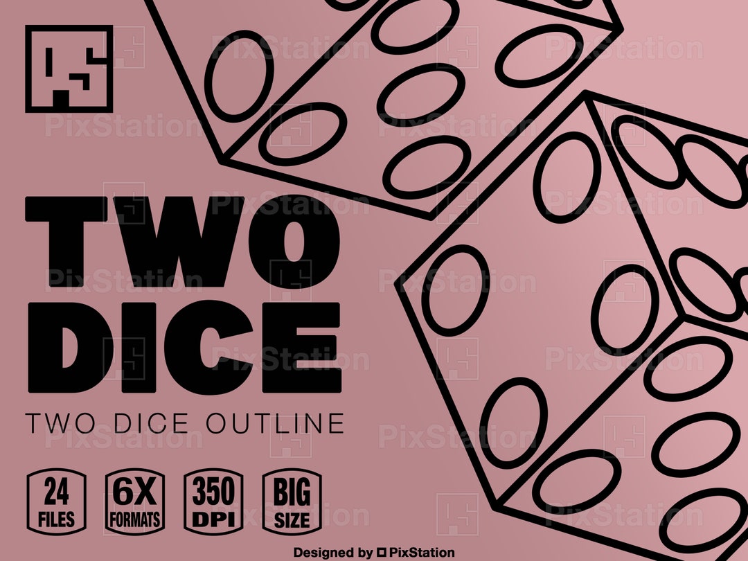Two Dice Outline Svg Dice Set Svg Dice Rolling Svg Black - Etsy