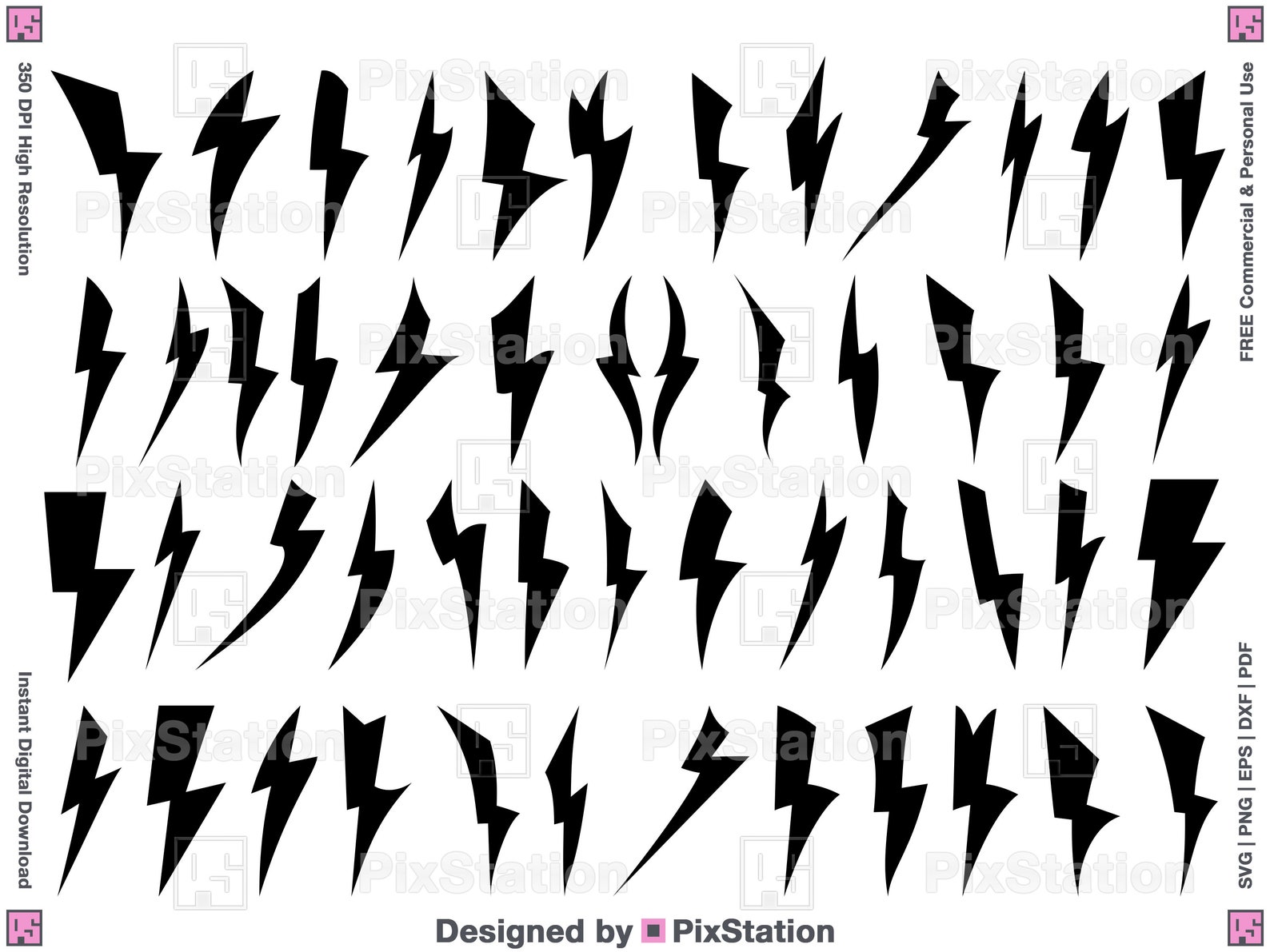 50 Lightning Bolts Svg, Flash Logo Svg Bundle, Flash Icon Svg, Flash ...