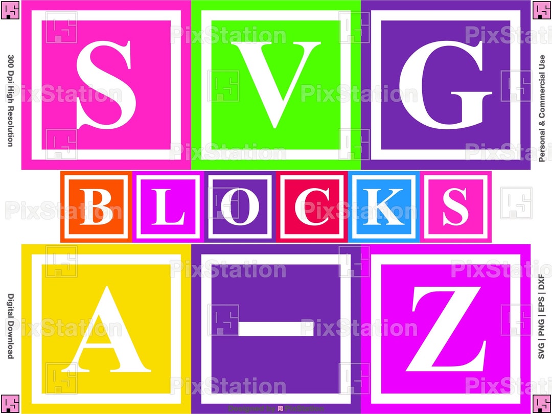 Building Blocks Svg Bundle, Alphabet Blocks Svg, Block Font Svg, Block ...