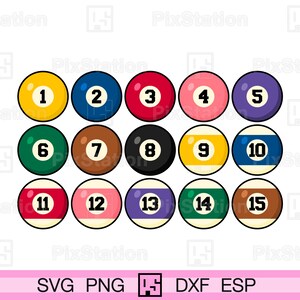 Pool Balls SVG Bundle: Billiard Clipart, Cricut & Silhouette Cut Files ...