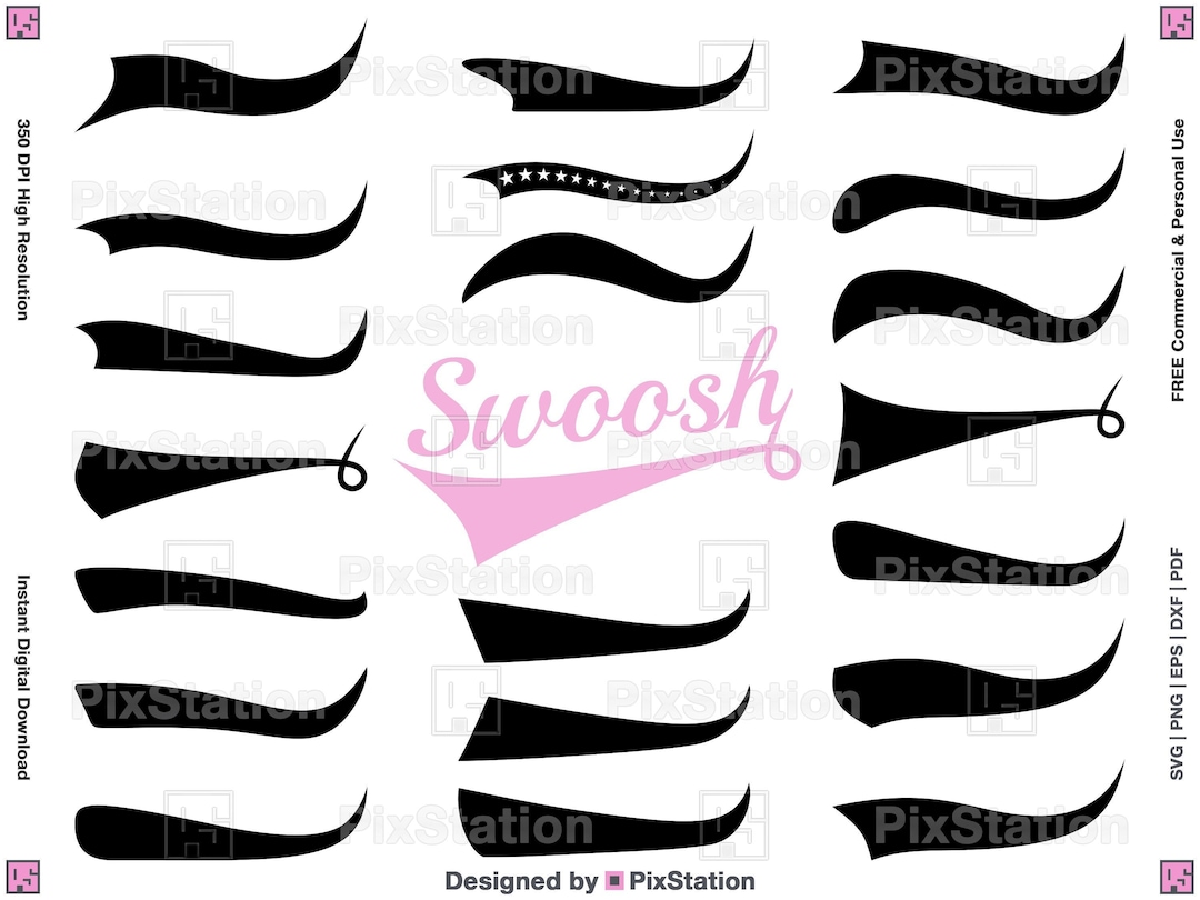 Swoosh Svg, Baseball Swoosh Svg, Sports Swoosh Svg, Swoosh Tails, Free ...
