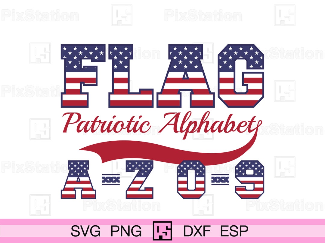 Varsity USA Flag Alphabet, Patriotic Letters,usa Independence Day, 4th ...