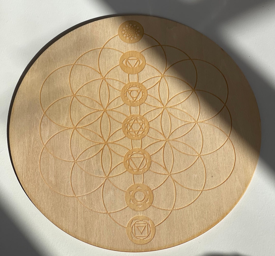 Crystal Grid Board Plywood Chakra, Flower of Life - Etsy