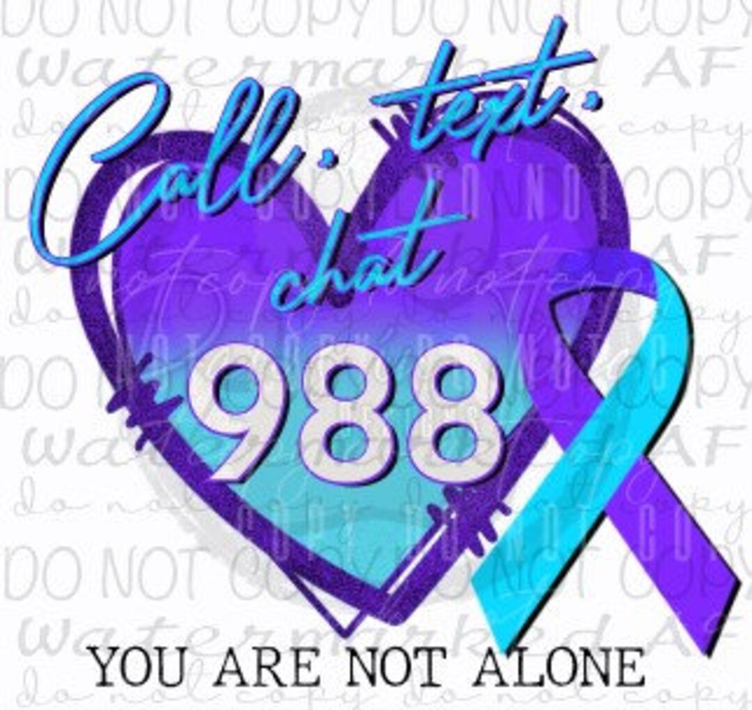 988 Suicide Prevention Hotline Digital Png - Etsy