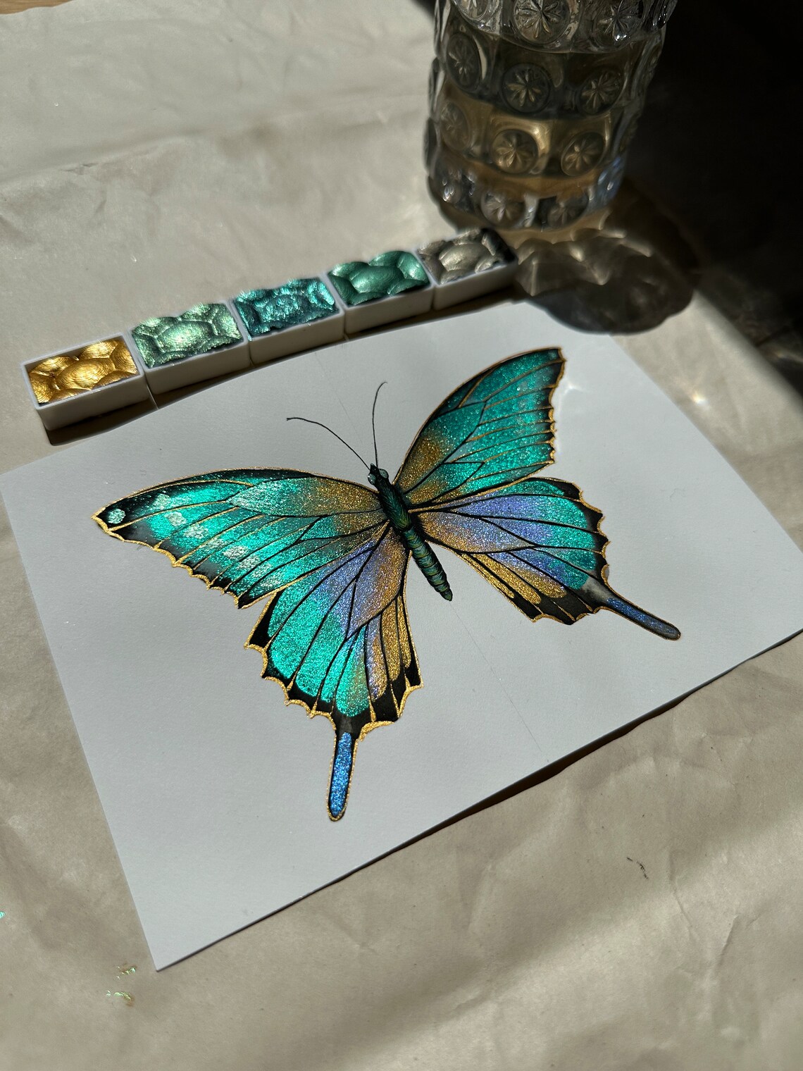 Shiny Turquoise Butterfly - Etsy