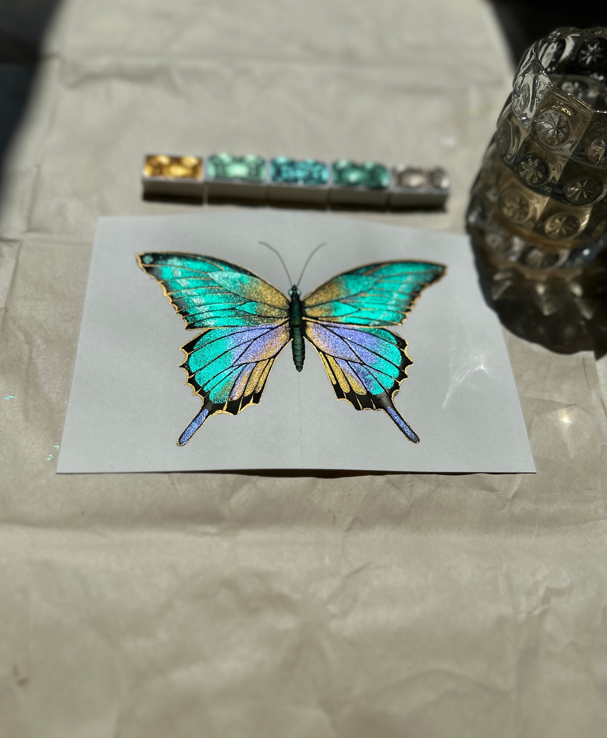 Shiny Turquoise Butterfly - Etsy