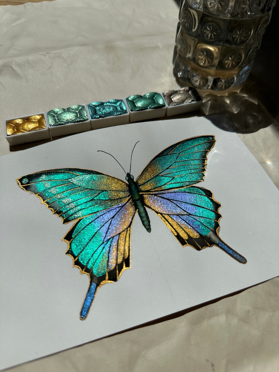 Shiny Turquoise Butterfly - Etsy