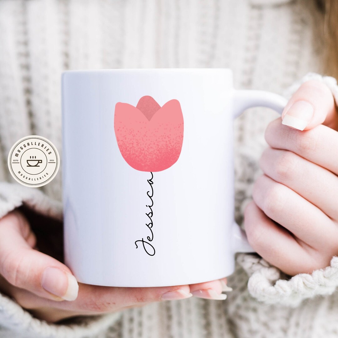 Personalized Tulip Mug, Tulip Gifts, Tulip Flower Cup, Tulip Flower ...