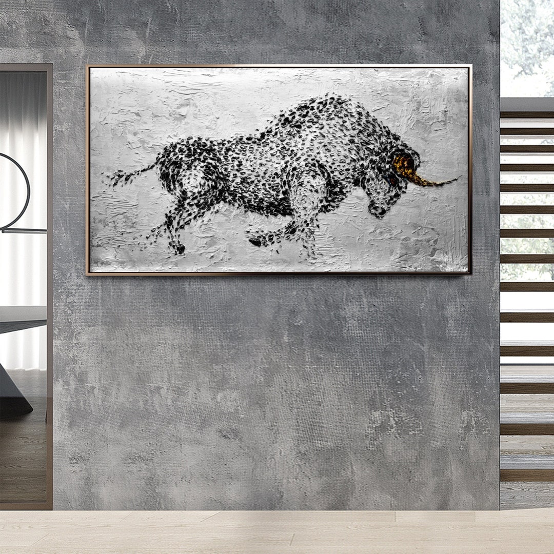 Original Bull Painting Wall Street Stock Exchange Paintings on Canvas ...