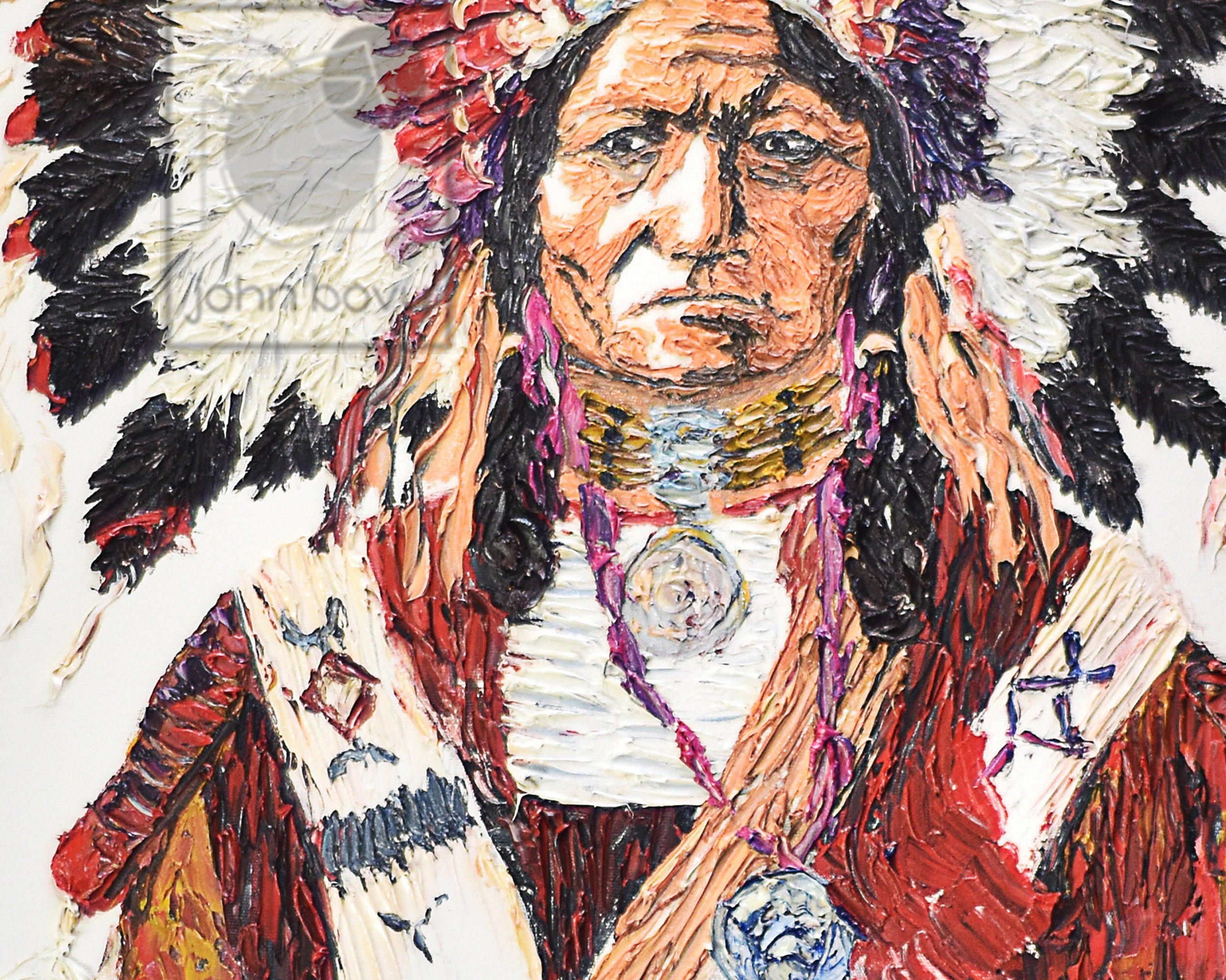 Native American Indian Painting Oil Artwork on Canvas Palette - Etsy