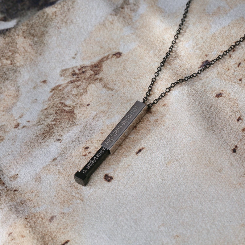 Personalized Engraved Stainless Steel Secret Message Pendant Necklace ...