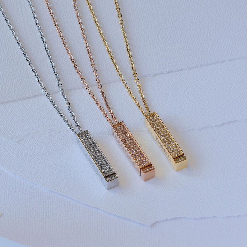Personalized Engraved Secret Message Stainless Steel Necklace - Etsy