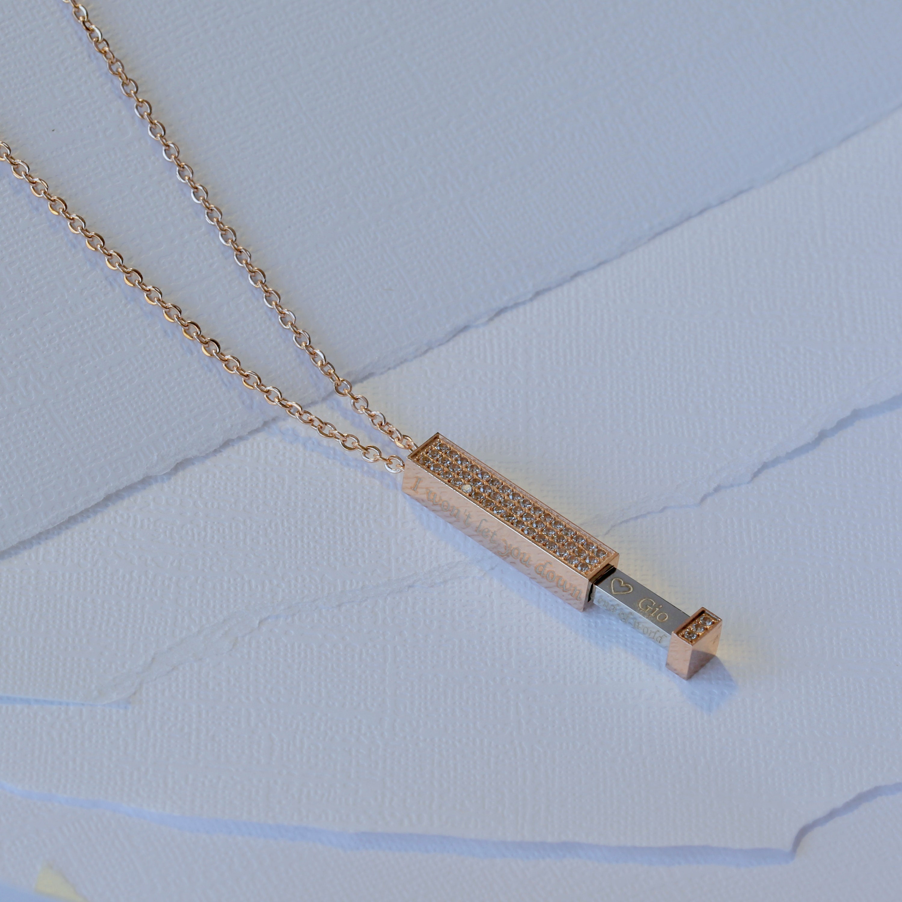 Personalized Engraved Secret Message Stainless Steel Necklace - Etsy