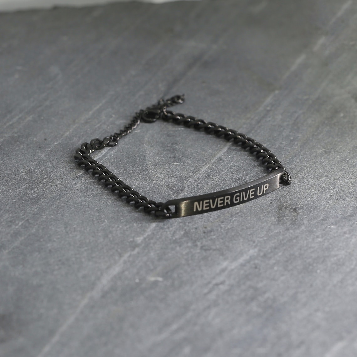 Personalized Motto Engrave Bracelet Chain for Couple Long - Etsy