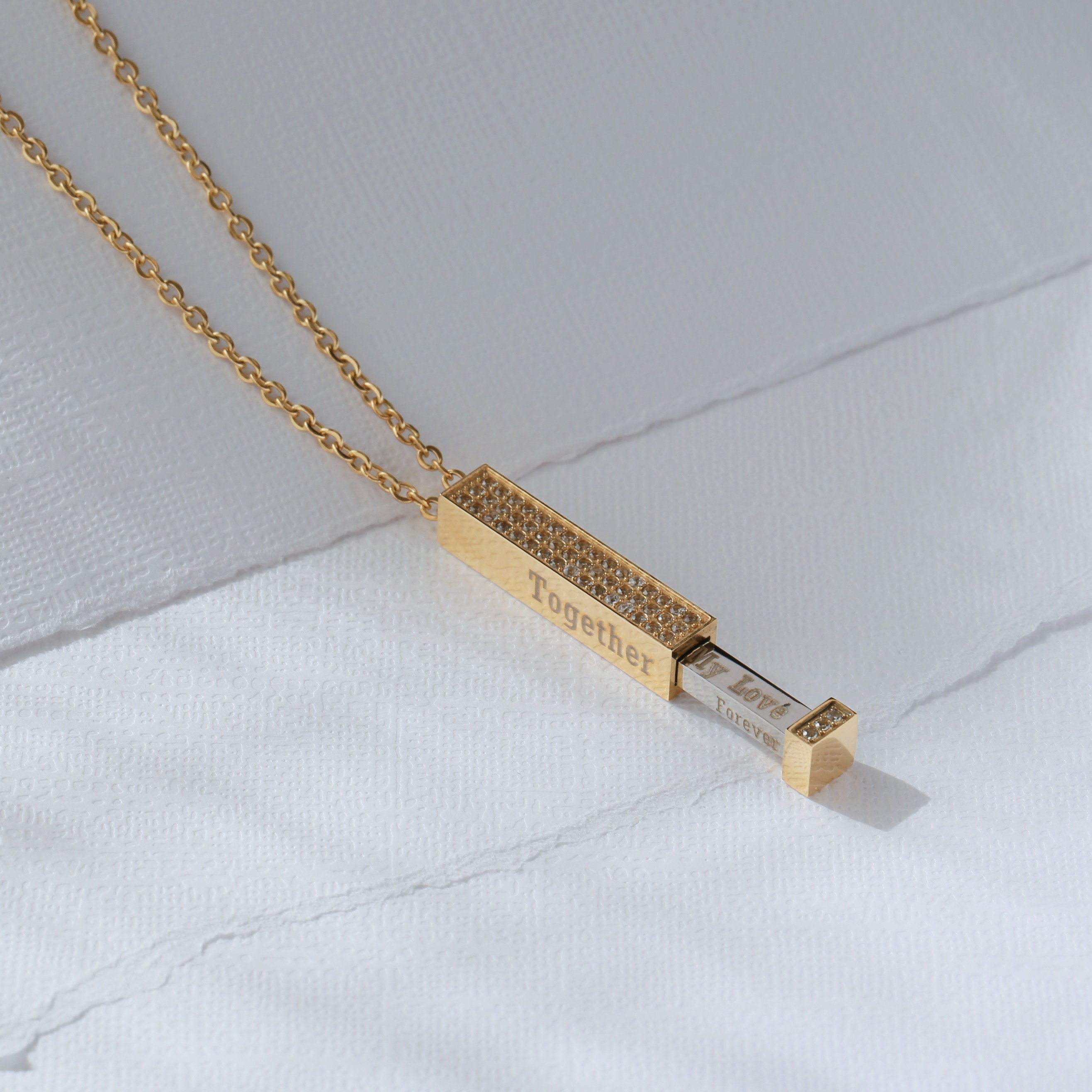 Personalized Engraved Secret Message Stainless Steel Necklace - Etsy