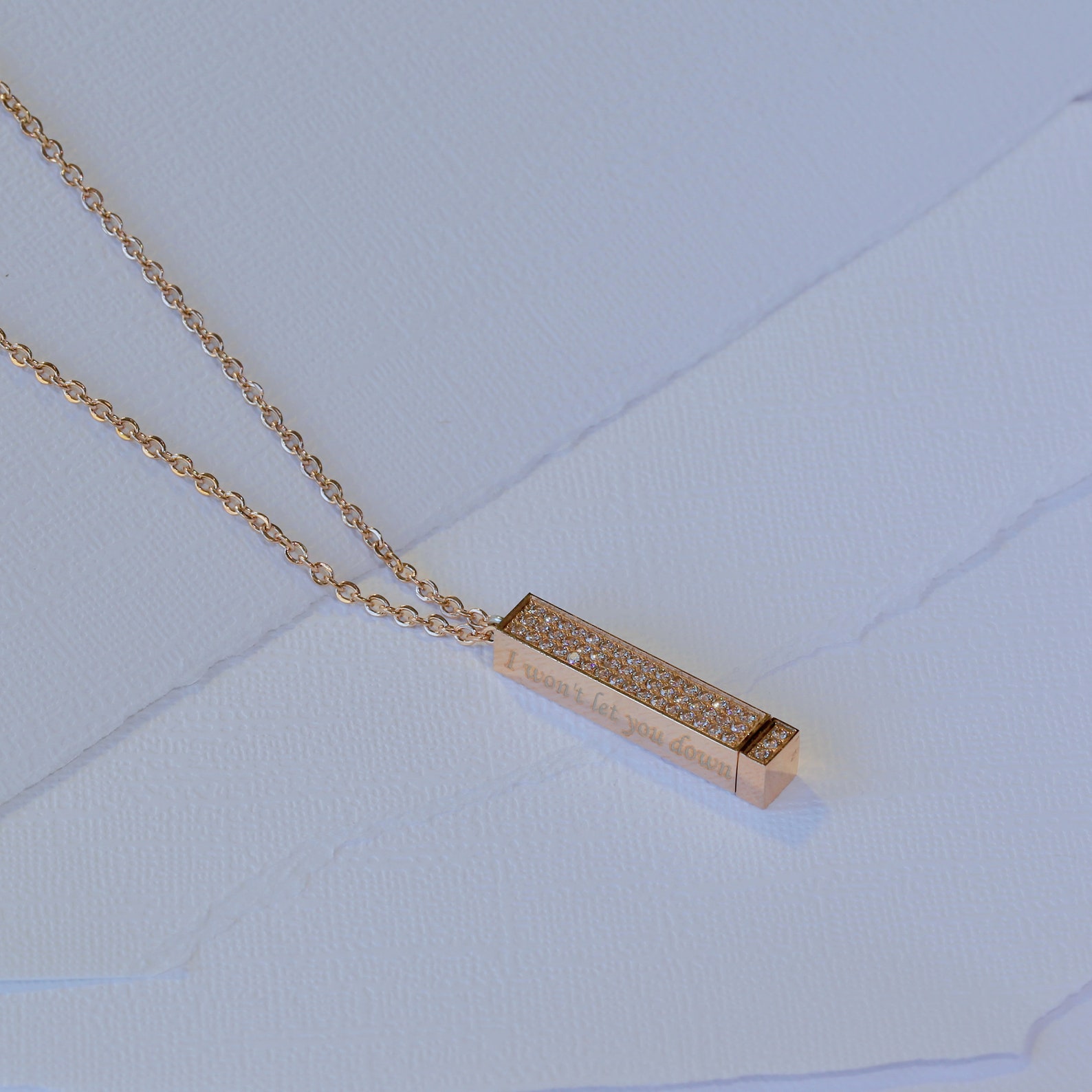 Personalized Engraved Secret Message Stainless Steel Necklace - Etsy