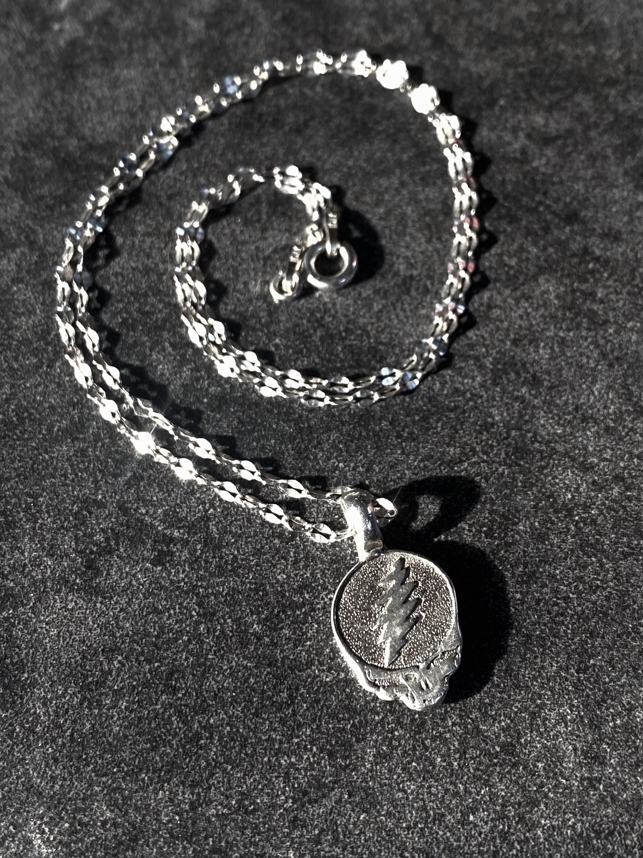 Handmade Pure Silver Stealie Pendant on 16inch Chain - Etsy