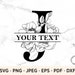 Flower Split Letter J, Personal Floral Letter SVG, Monogram Font ...