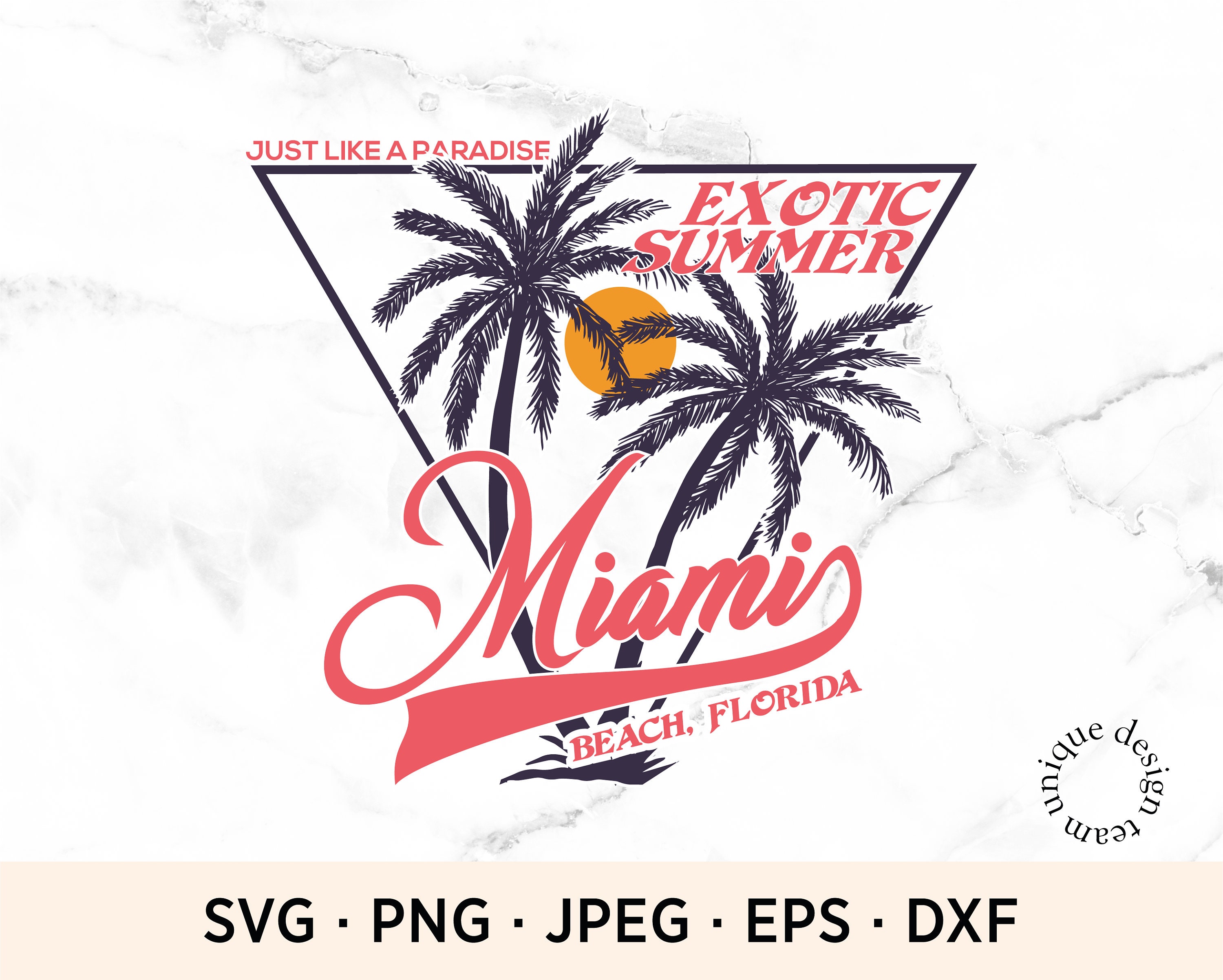 Miami SVG, Miami Sunset SVG, Miami Canvas Bag Svg, Miami Shirt Design ...