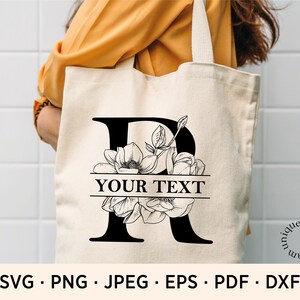 Flower Split Letter R, Personal Floral Letter SVG, Monogram Font ...