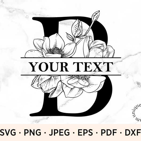 B Split Letter Monogram - Etsy
