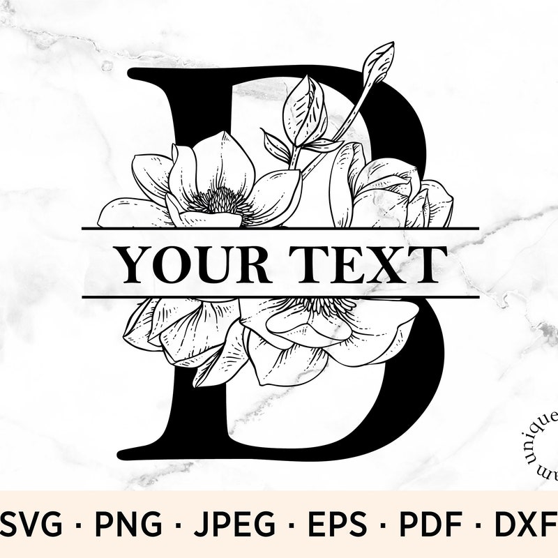B Split Letter Monogram - Etsy