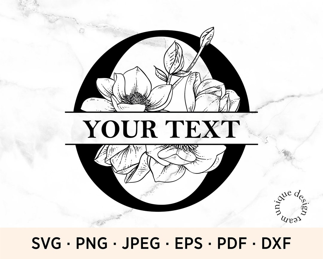 Flower Split Letter O, Personal Floral Letter SVG, Monogram Font ...