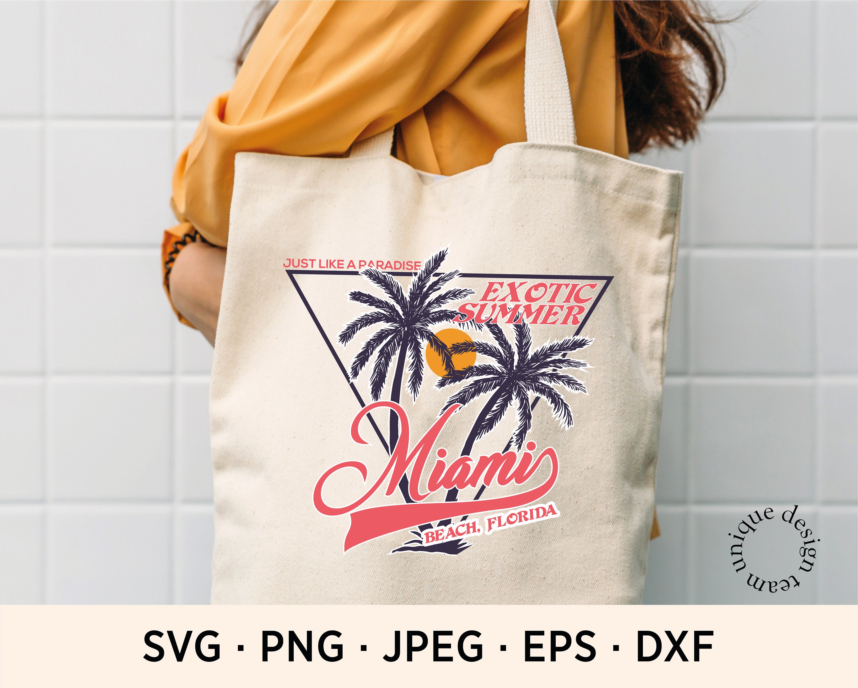Miami SVG, Miami Sunset SVG, Miami Canvas Bag Svg, Miami Shirt Design ...