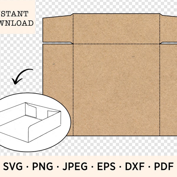 Flat Box Template Svg - Etsy