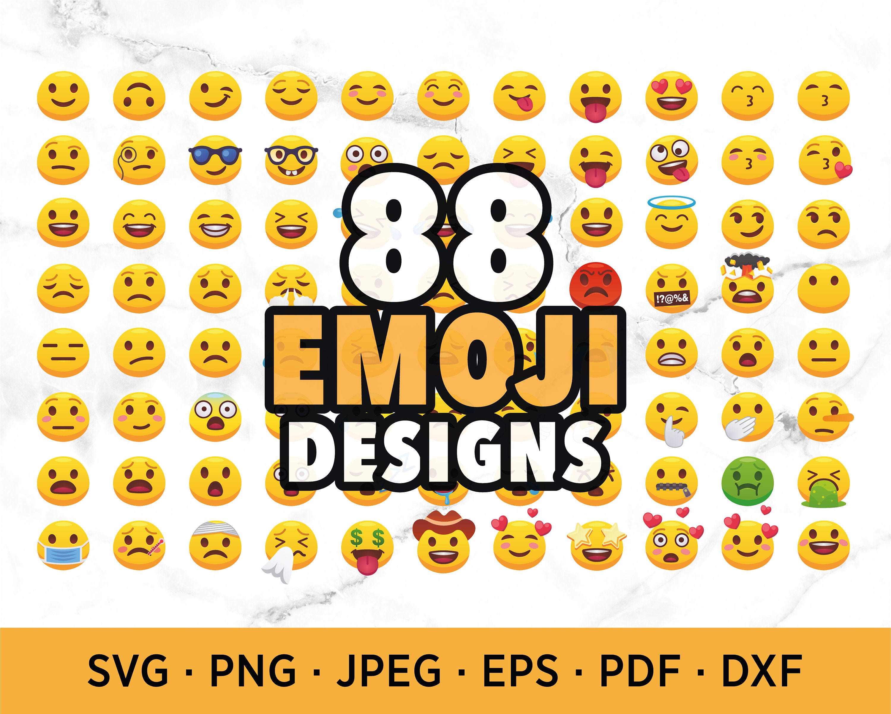 Emoji Collection Svg, Emoji Svg Files, Emoji Svg, Emoji Clipart, Smiley ...