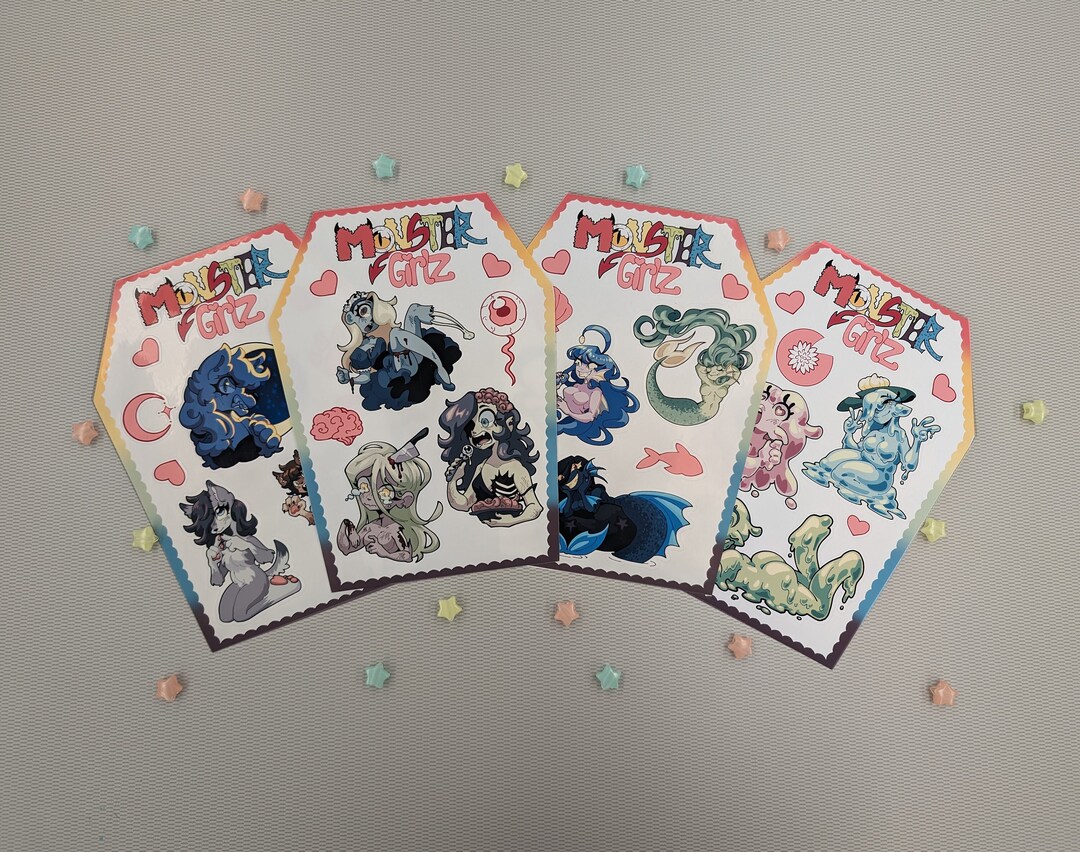 Monster Girlz | Pinup Stickers - Etsy