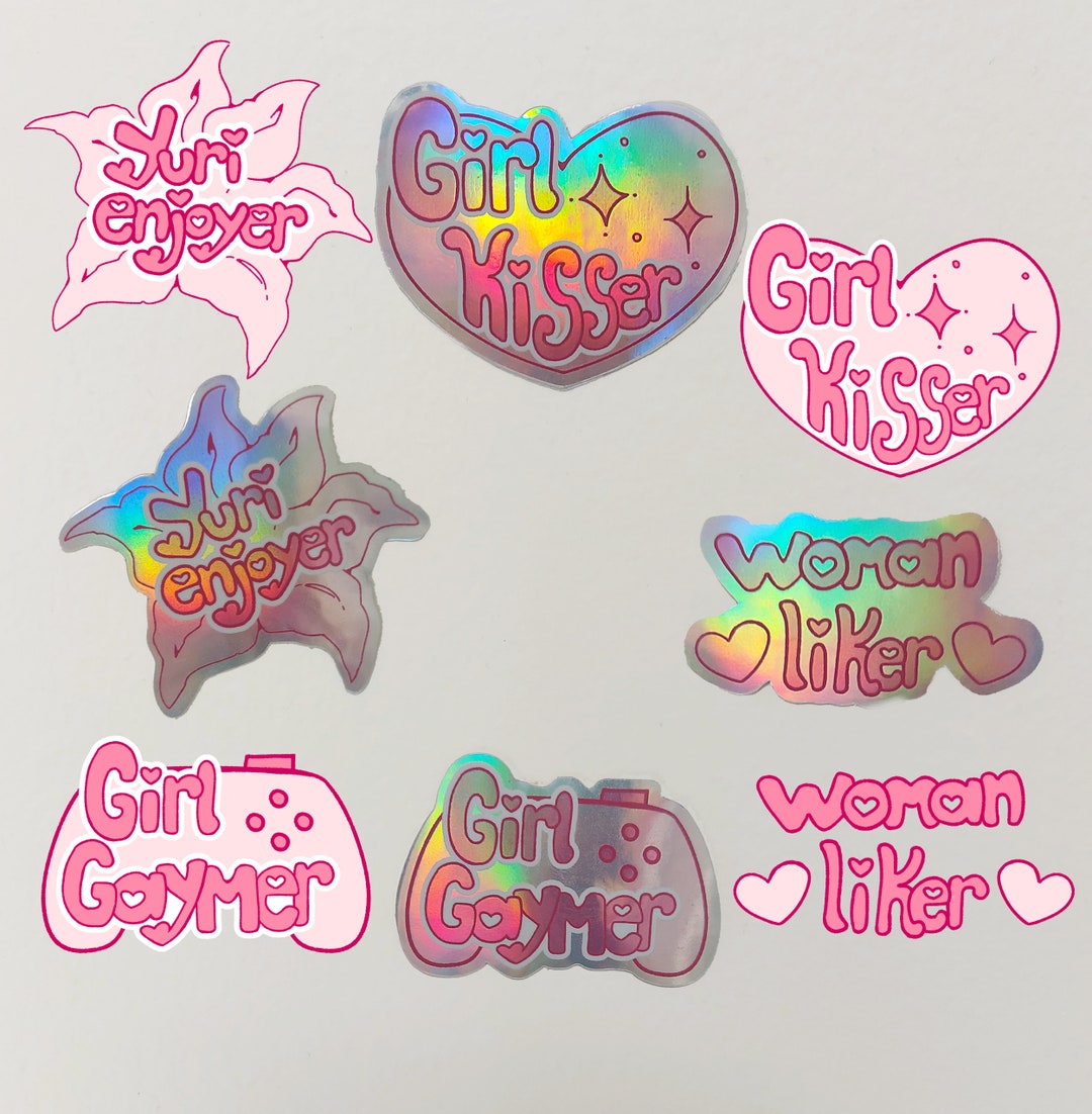 Wlw/girl Lover/lesbian Pride Holographic Vinyl Stickers - Etsy