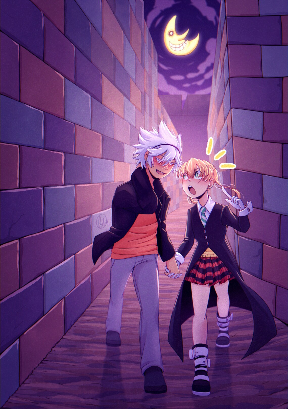 Soul and Maka on a Walk | Fan Art Print - Etsy