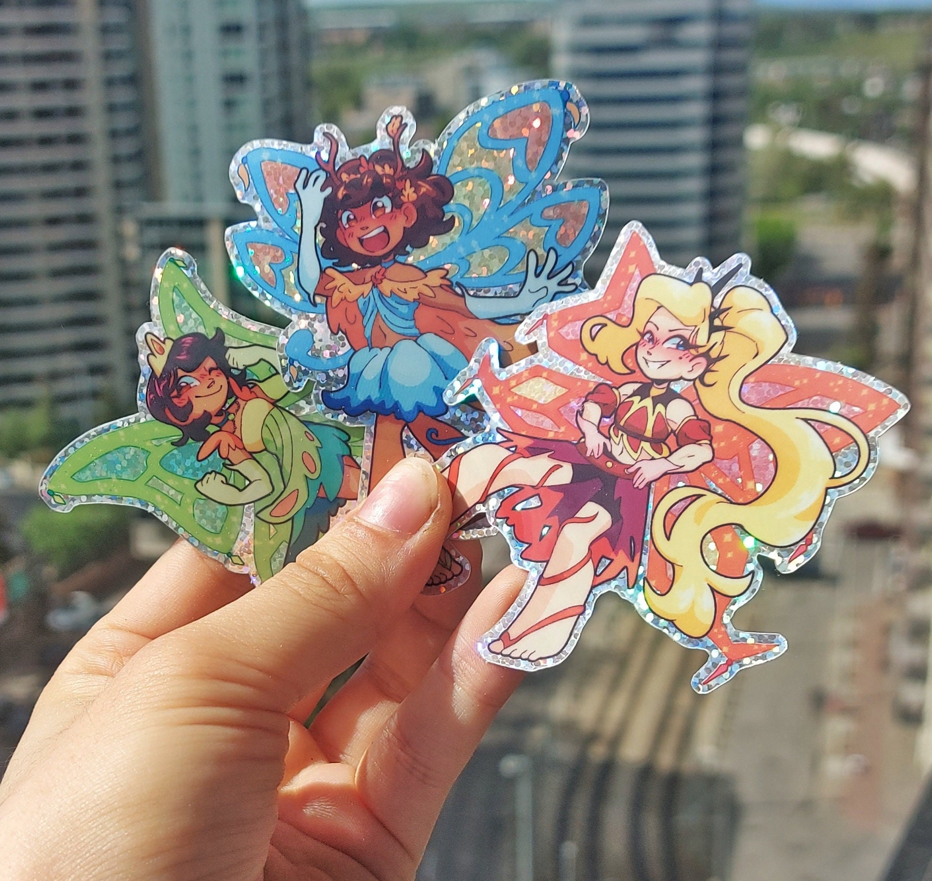 Froggy Fairies Holographic Glitter Stickers - Etsy Canada