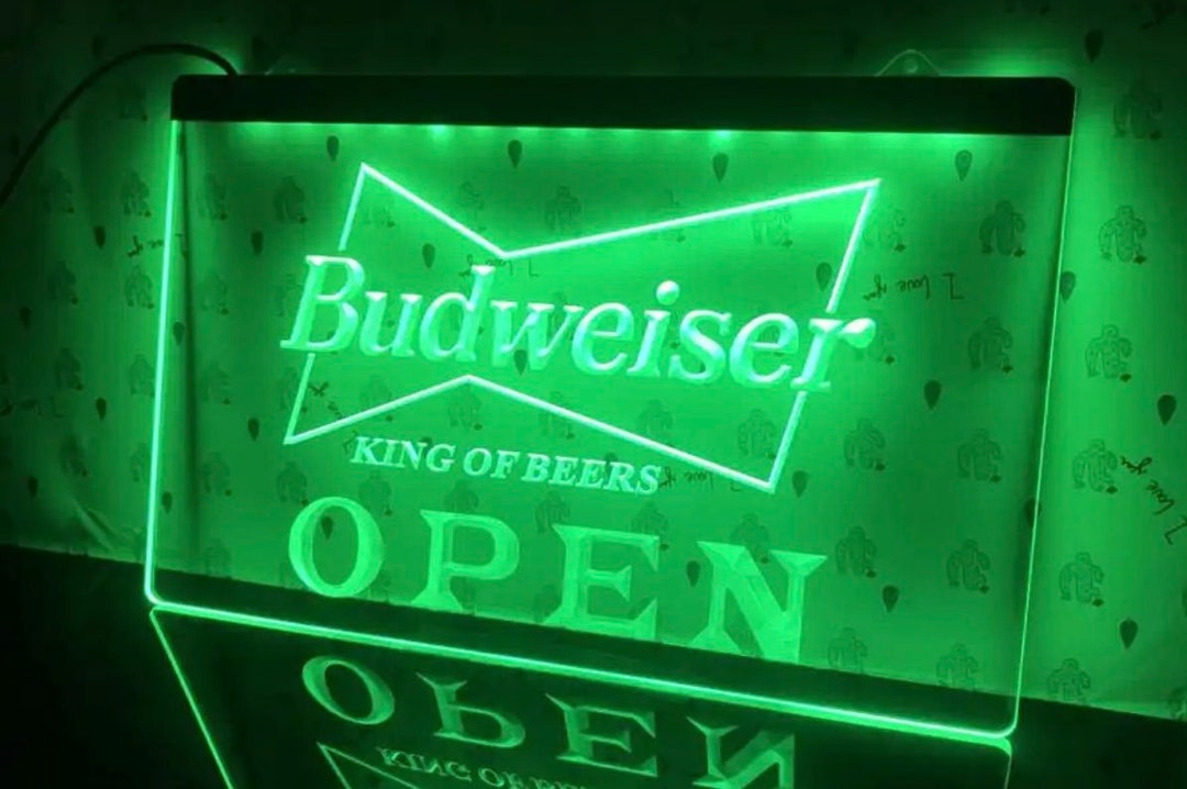 Open Budweiser Beer Pub Bar LED Neon Sign-3d Carving Wall Art - Etsy